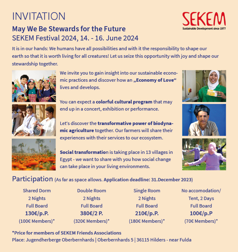 Invitation: SEKEM Festival 2024 – SEKEM
